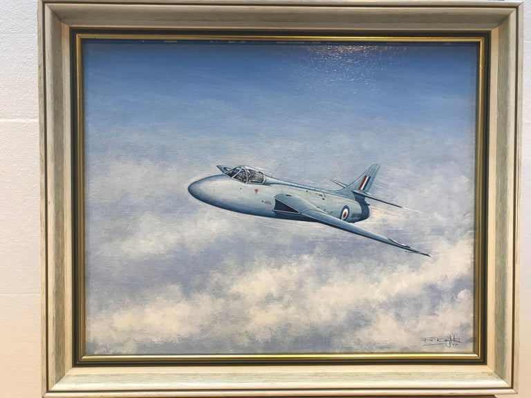 Painting of a RAF Hawker Hunter Jet 'WB188' For Sale at 1stDibs