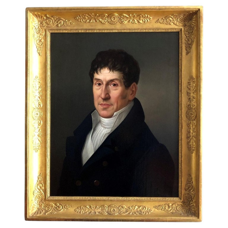 Painting, Oil on Canvas, Portrait of a Man, Empire Period For Sale at ...