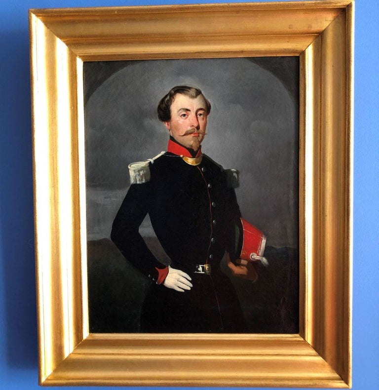 Painting on Canvas of a French Officer, Napoleon III Period For Sale at ...