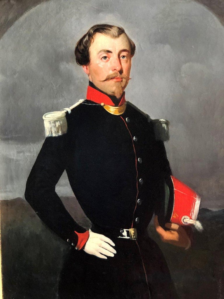 Painting on Canvas of a French Officer, Napoleon III Period For Sale at ...