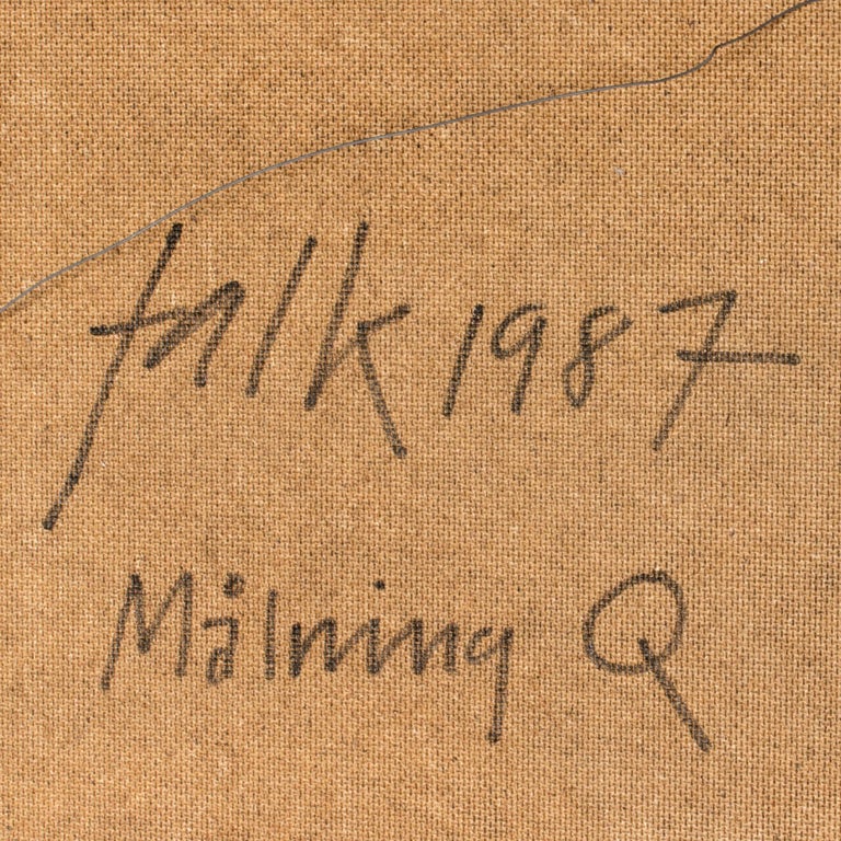 Painting "Q" by Lars Erik Falk, Sweden, 1987 For Sale at 1stDibs