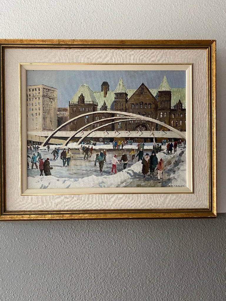 Painting 'Skaters Toronto' by Inge Claussen For Sale at 1stDibs
