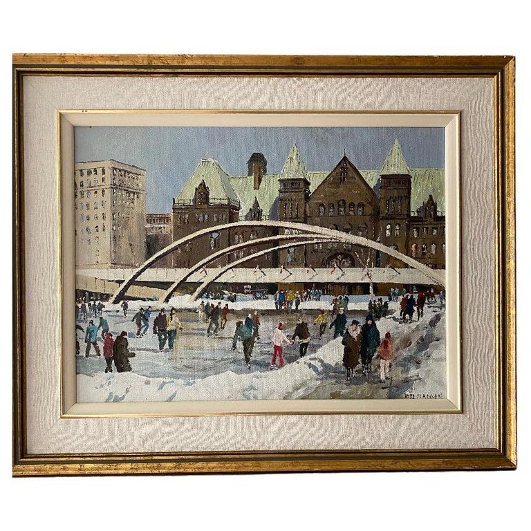 Painting 'Skaters Toronto' by Inge Claussen For Sale at 1stDibs