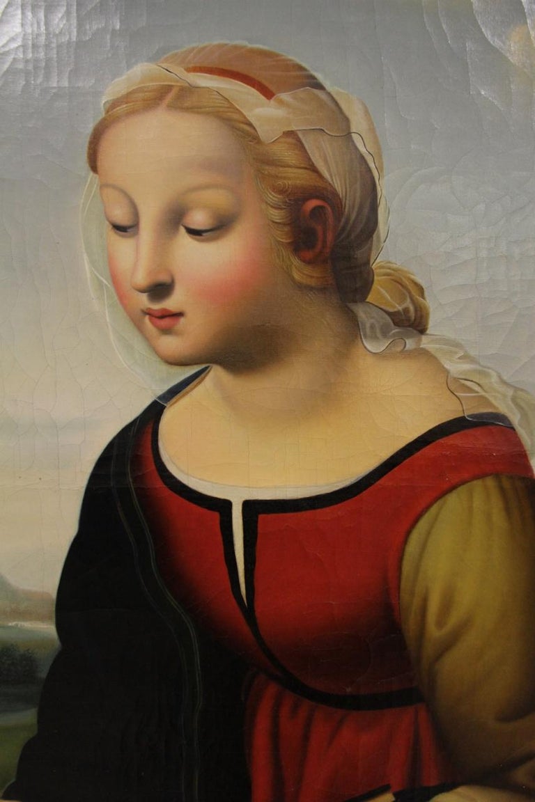 Painting "the Beautiful Jardiniere" After Raphael Debut 19th Century at ...