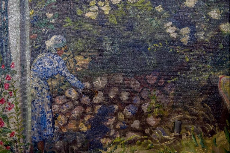 Painting "Work in the Garden", Harald Moltke, 1939 at 1stDibs