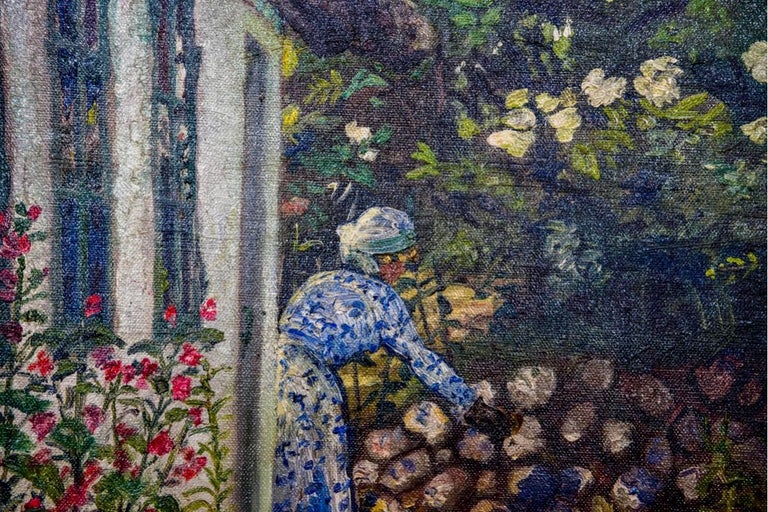 Painting "Work in the Garden", Harald Moltke, 1939 at 1stDibs