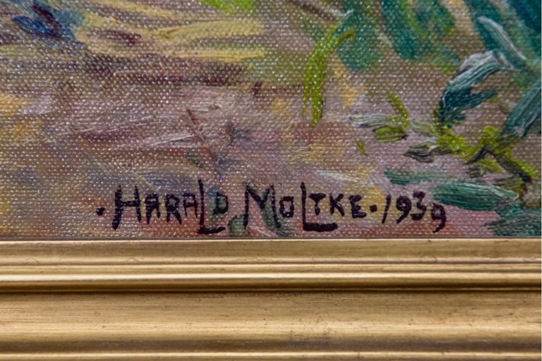 Painting "Work in the Garden", Harald Moltke, 1939 at 1stDibs