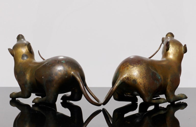 Pair of 16th Century Tibetan Bronze Buddha Ritual Rats at 1stDibs | rat ...