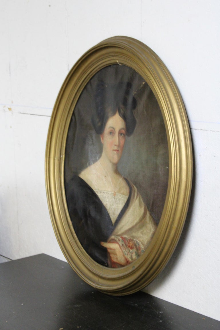 Pair of 18th Century Colonial Oil Paintings Husband Wife American Oval ...