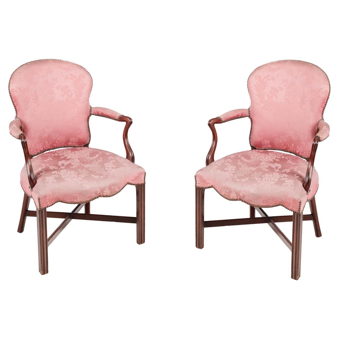 Pair of 18th Century American Mid-Atlantic Hepplewhite Arched Back Side ...