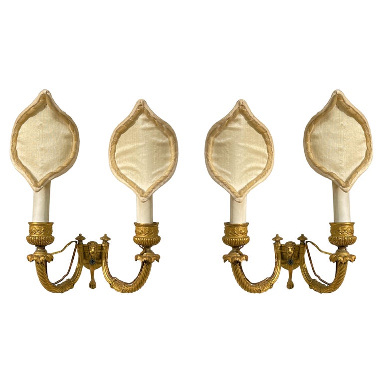 Pair 18th Century Georgian Gilt Bronze Two-Light Sconces For Sale at ...