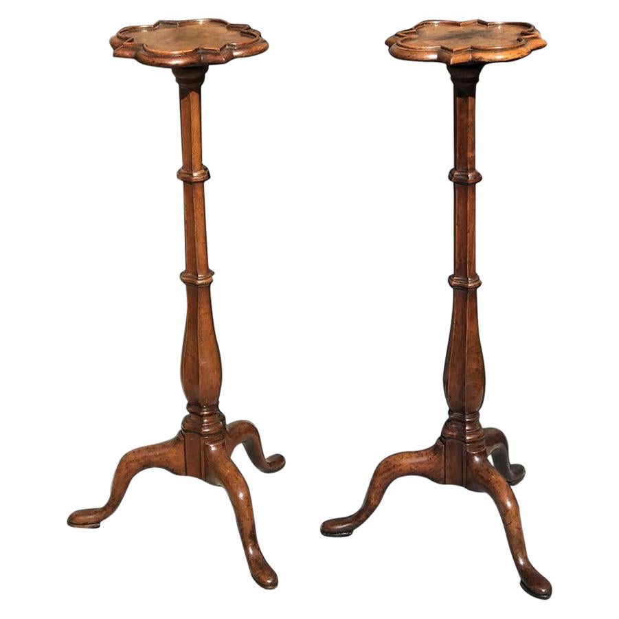Pair of Solid, Mid-Century French Walnut Rectangular Stands at 1stdibs