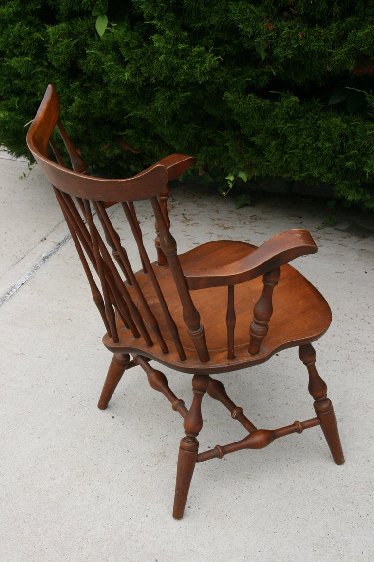 Pair 1930's Windsor Farm House Rustic Arm Chairs Nichols and Stone For ...