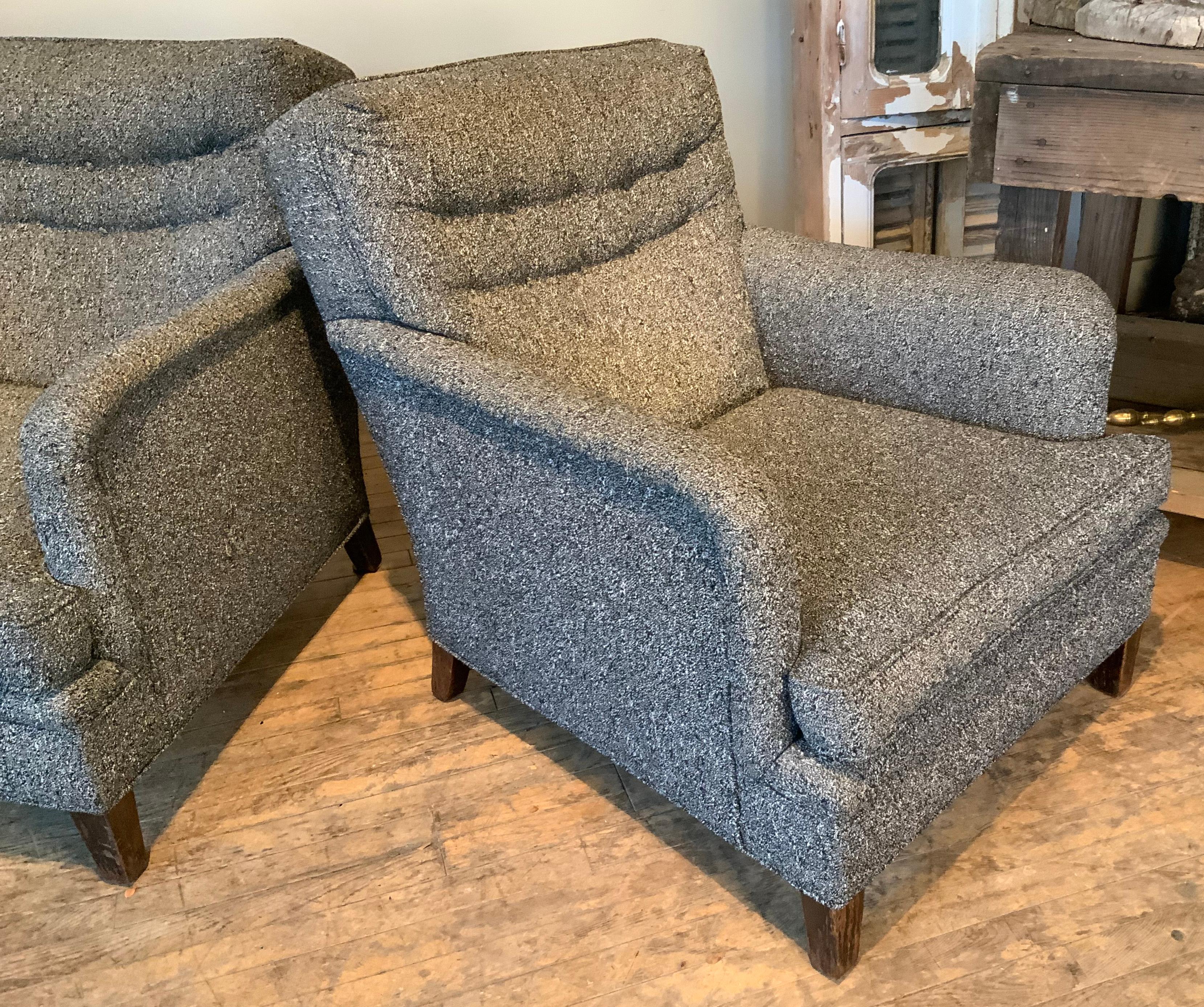 Pair 1950's Club Lounge Chairs For Sale at 1stDibs