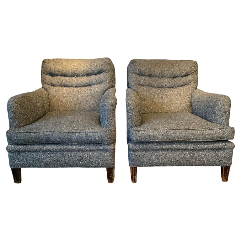 Pair 1950's Club Lounge Chairs For Sale at 1stDibs