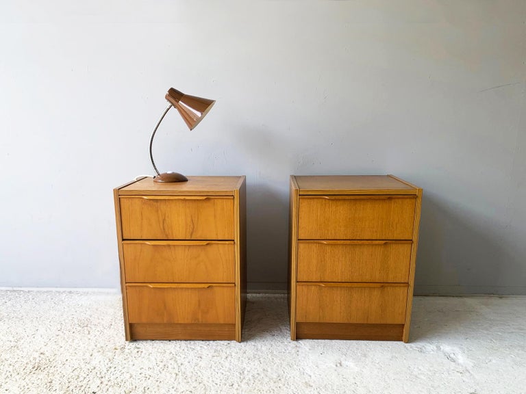 Pair 1960’s Danish Mid Century Bedside Cabinets by ‘Steens’ For Sale at ...