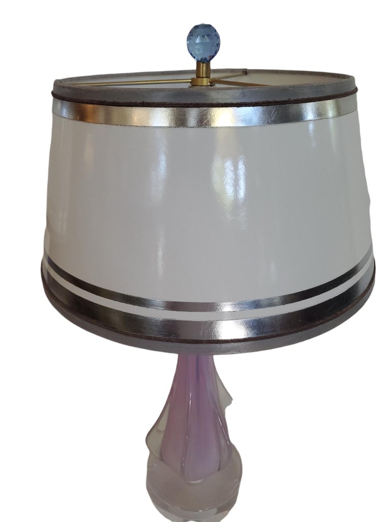 Pair 1960s Murano Opaline Lamps For Sale at 1stDibs