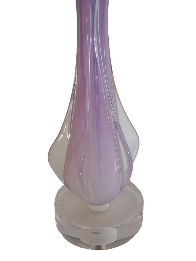 Pair 1960s Murano Opaline Lamps For Sale at 1stDibs