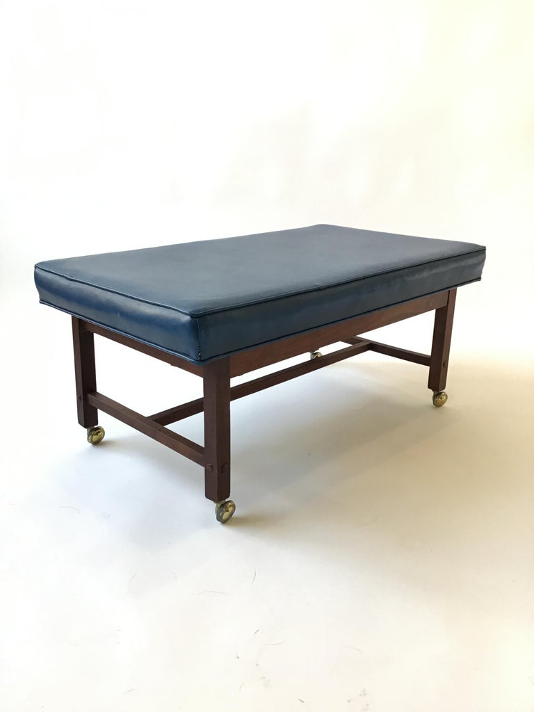 Pair Of 1960s Ottomans On Casters For Sale at 1stDibs