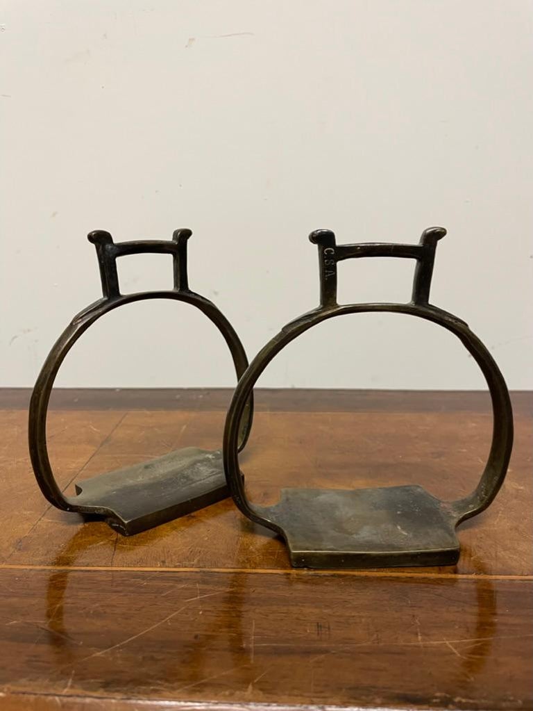 Pair 19th Bronze Civil War Stirrups Marked CSA Confederate States of ...