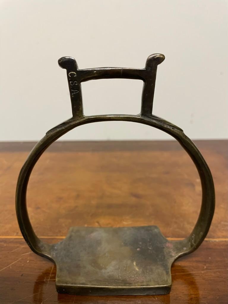 Pair 19th Bronze Civil War Stirrups Marked CSA Confederate States of ...