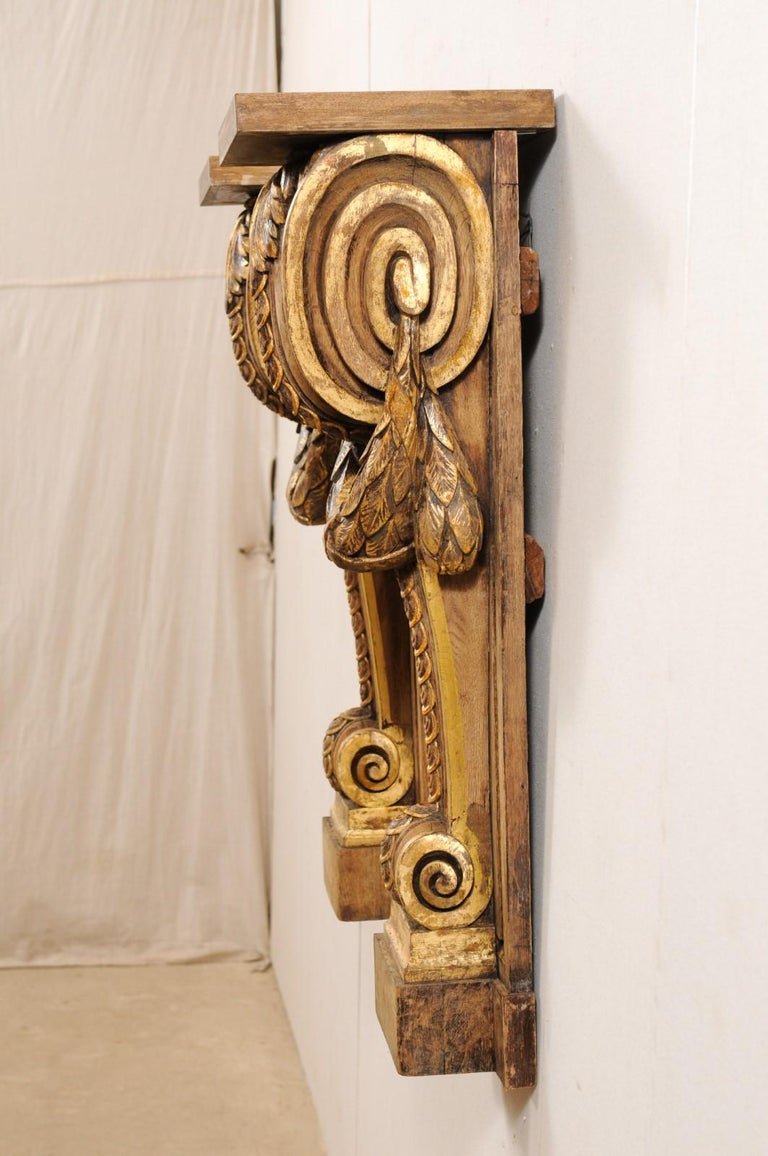 Pair of French Volute Carved and Gilt Corbels, Great Shelves or Console ...
