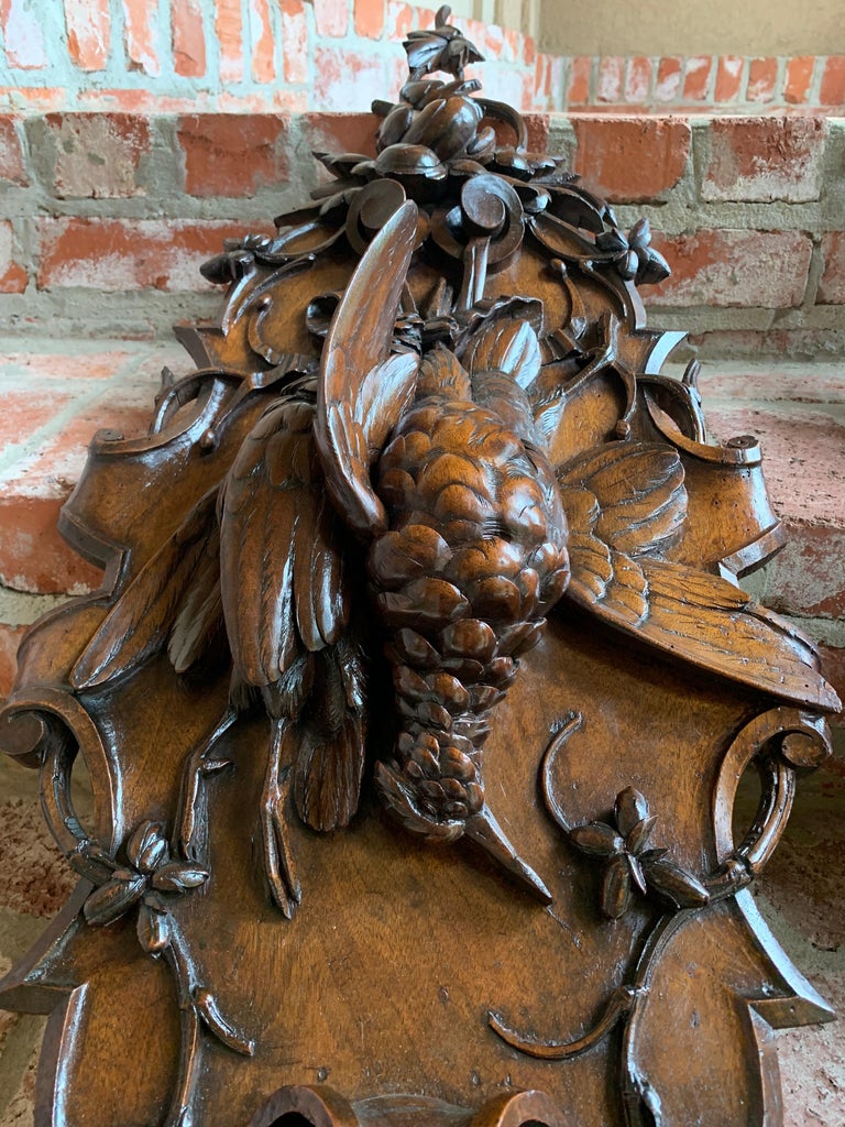Pair 19th Century Carved Black Forest Game Trophy Wall Plaque Swiss ...