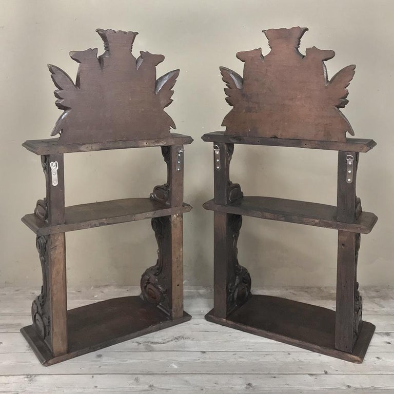 Pair of 19th Century Carved Renaissance Wall Shelves at 1stdibs