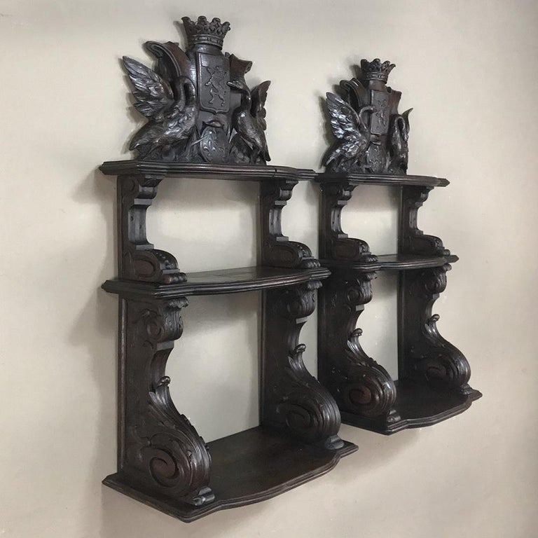 Pair of 19th Century Carved Renaissance Wall Shelves at 1stdibs