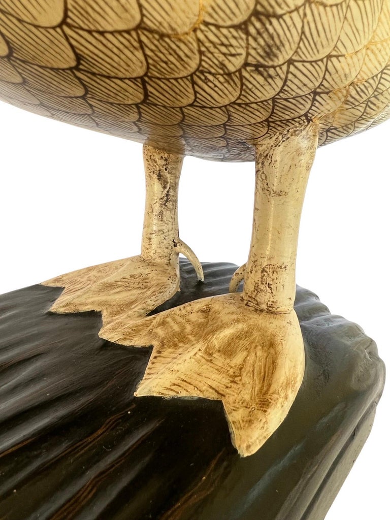 Pair, 19th Century Chinese Export Carved Wood and Gilt Lacquered Geese ...