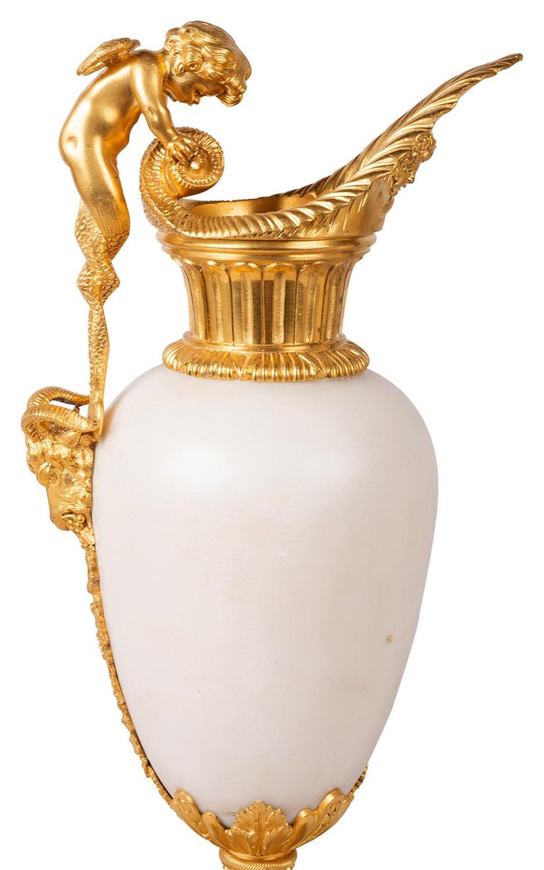 Pair 19th Century Classical Marble Ewers For Sale at 1stDibs