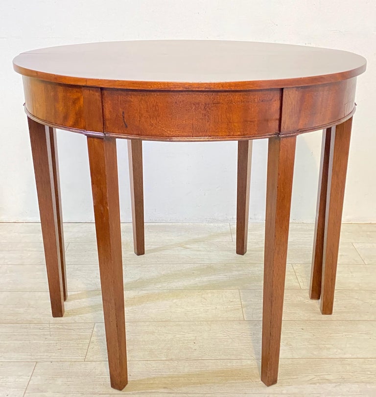 Pair 19th Century English Mahogany Demi Lune Console Tables / Center ...
