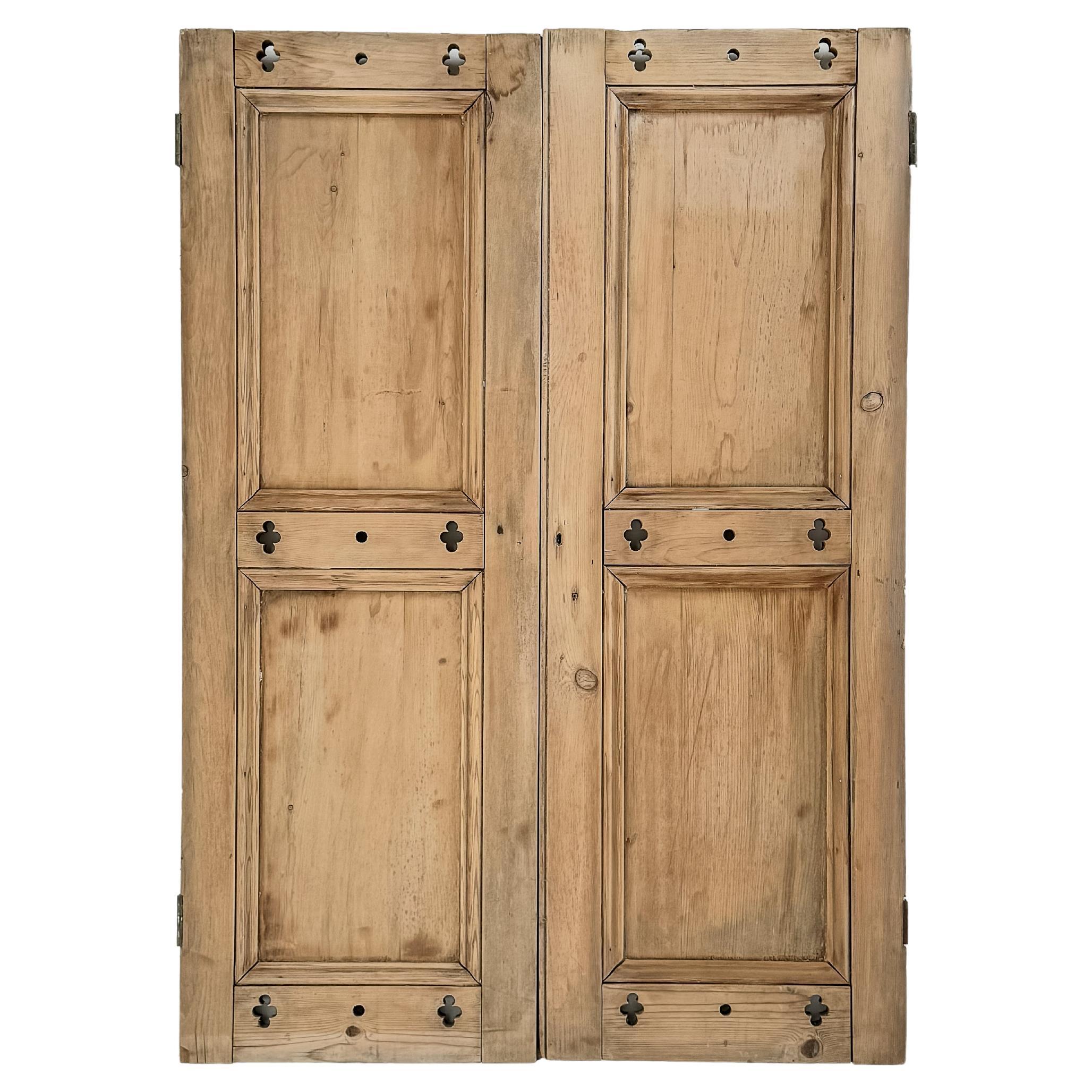 Reclaimed Pair 19th Century 2 Panel English Pine Cupboard Doors For ...