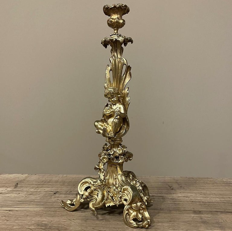 Pair 19th Century French Napoleon III Period Bronze D'Or Rococo ...