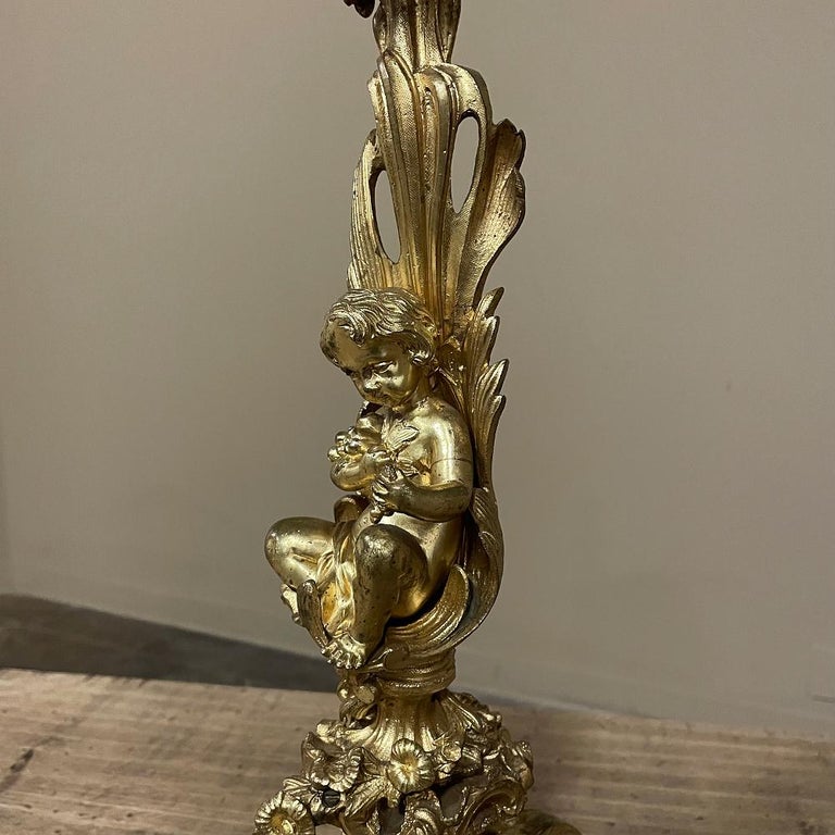 Pair 19th Century French Napoleon III Period Bronze D'Or Rococo ...