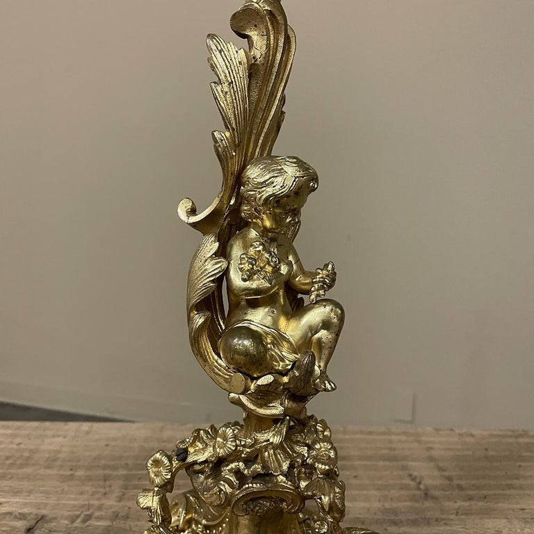 Pair 19th Century French Napoleon III Period Bronze D'Or Rococo ...