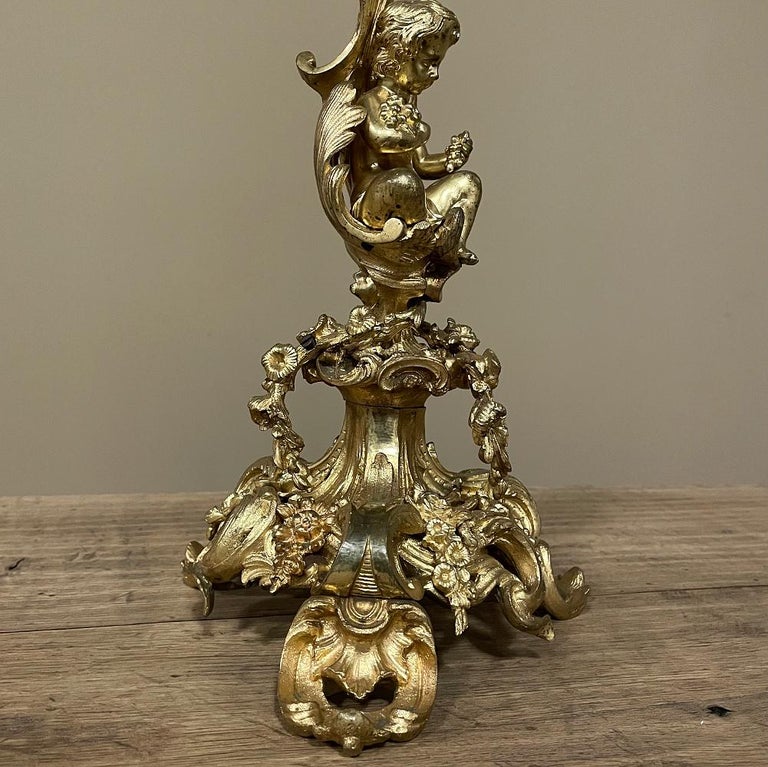 Pair 19th Century French Napoleon III Period Bronze D'Or Rococo ...