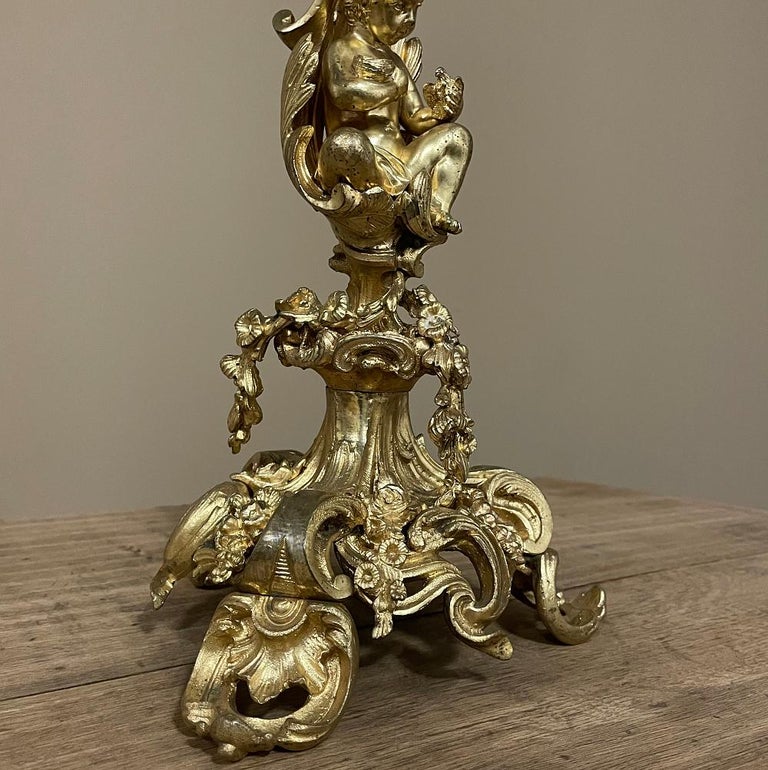 Pair 19th Century French Napoleon III Period Bronze D'Or Rococo ...
