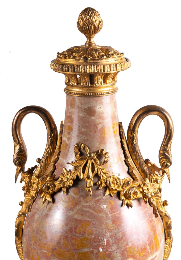 Pair of 19th Century Louis XVI Style Marble Vases For Sale at 1stDibs