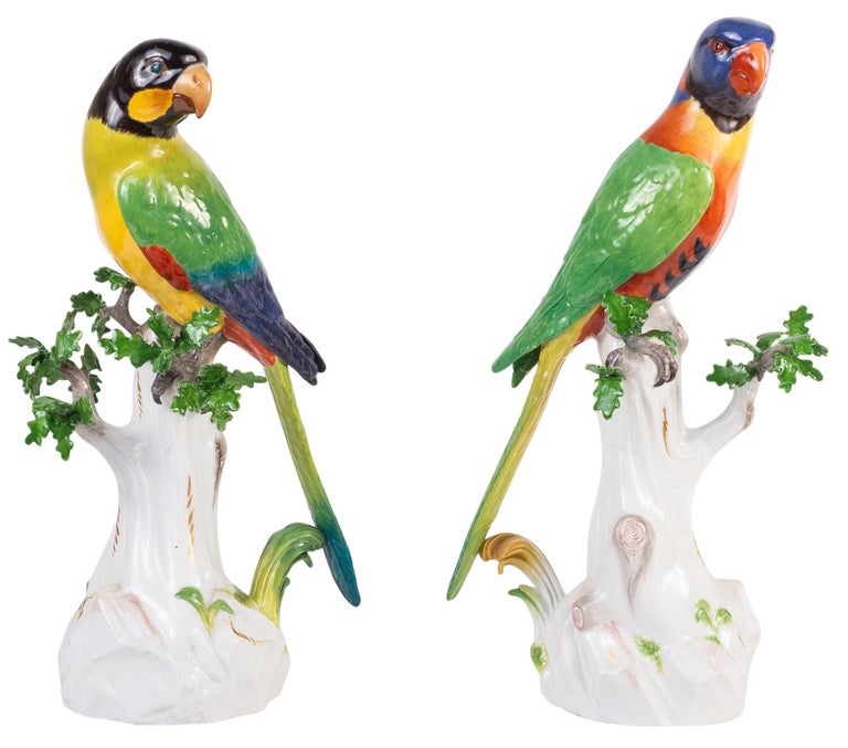 Pair of 19th Century Meissen Porcelain Parrots at 1stDibs | meissen ...