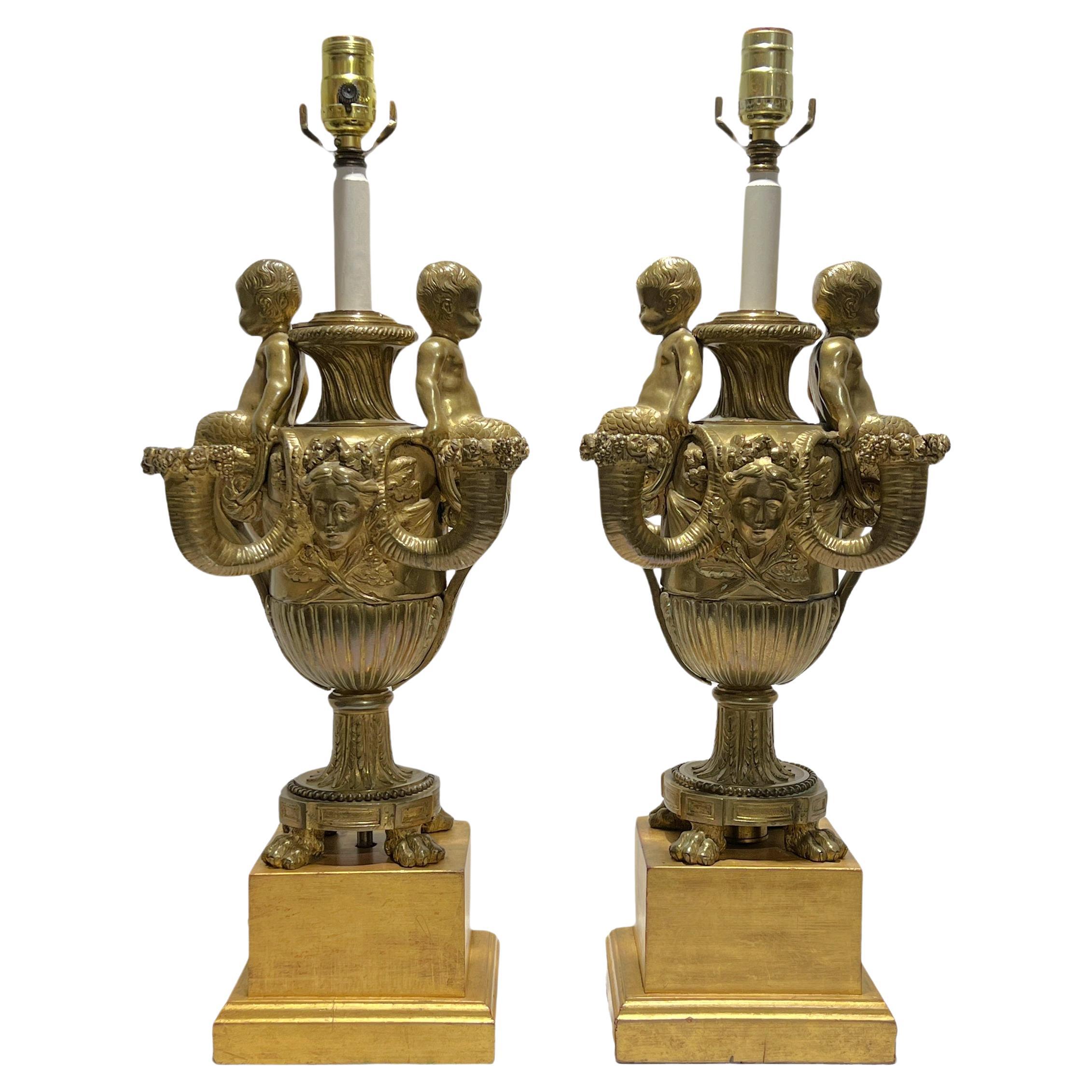 Pair 19th Century Gilt Bronze Mounted Eggshell Blue Glazed Porcelain ...