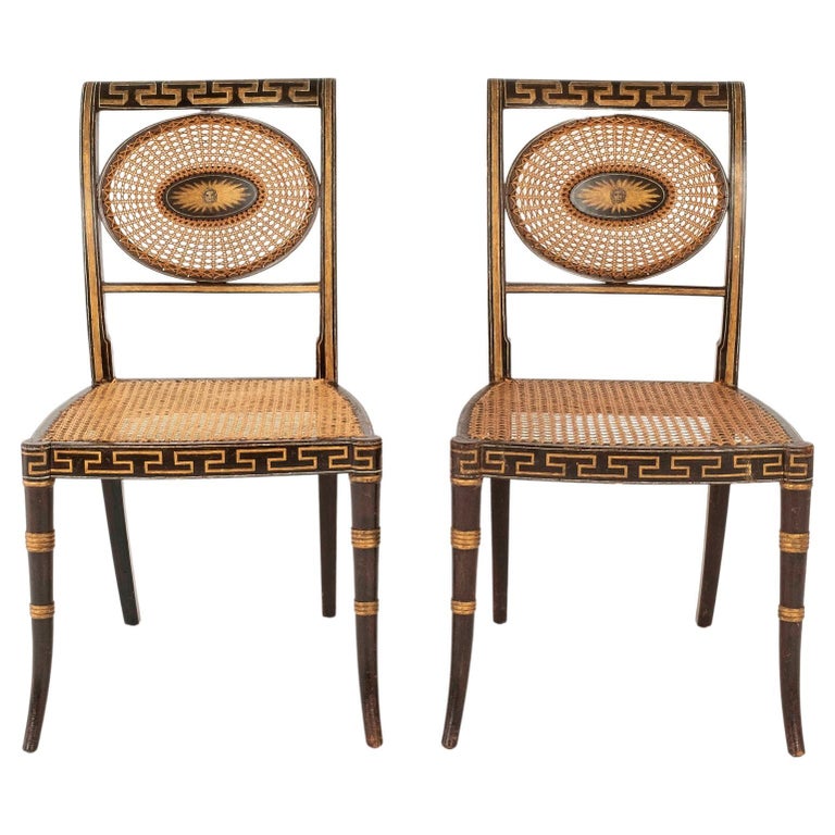 Pair 19th Century Regency Side Chairs at 1stDibs