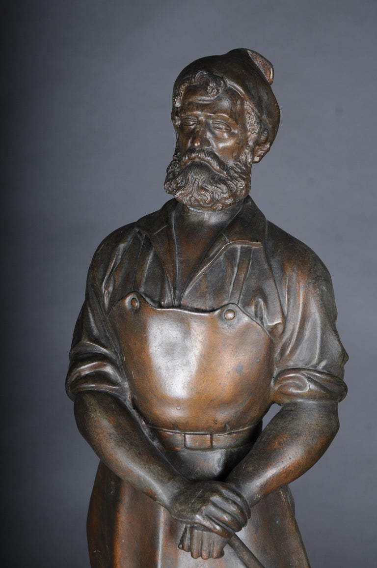 Pair '2' of Large Craftsmen's Guild, Metalworkers, Bronzed For Sale at ...