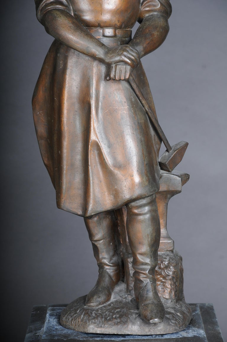 Pair '2' of Large Craftsmen's Guild, Metalworkers, Bronzed For Sale at ...