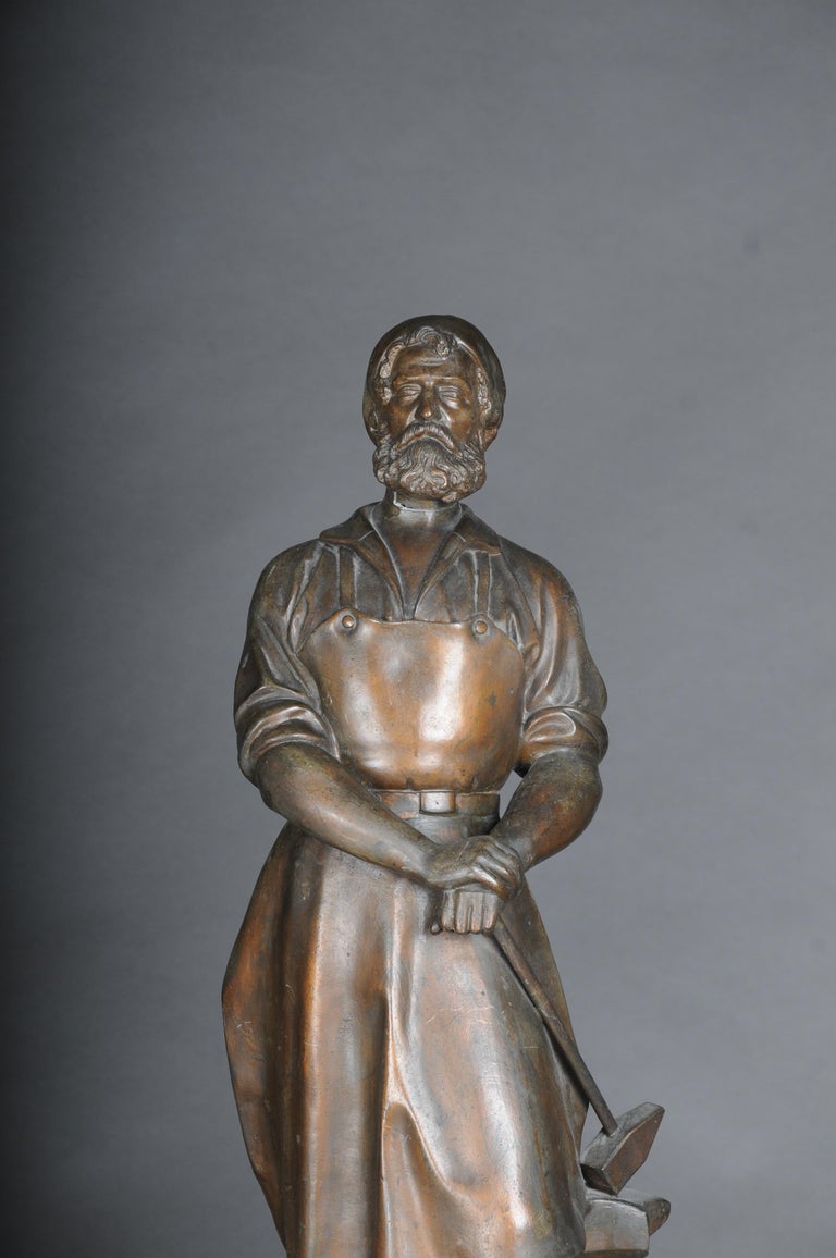 Pair '2' of Large Craftsmen's Guild, Metalworkers, Bronzed For Sale at ...