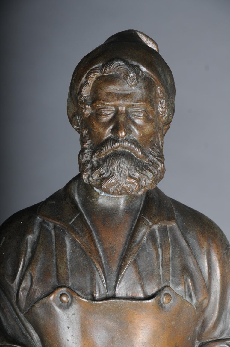 Pair '2' of Large Craftsmen's Guild, Metalworkers, Bronzed For Sale at ...