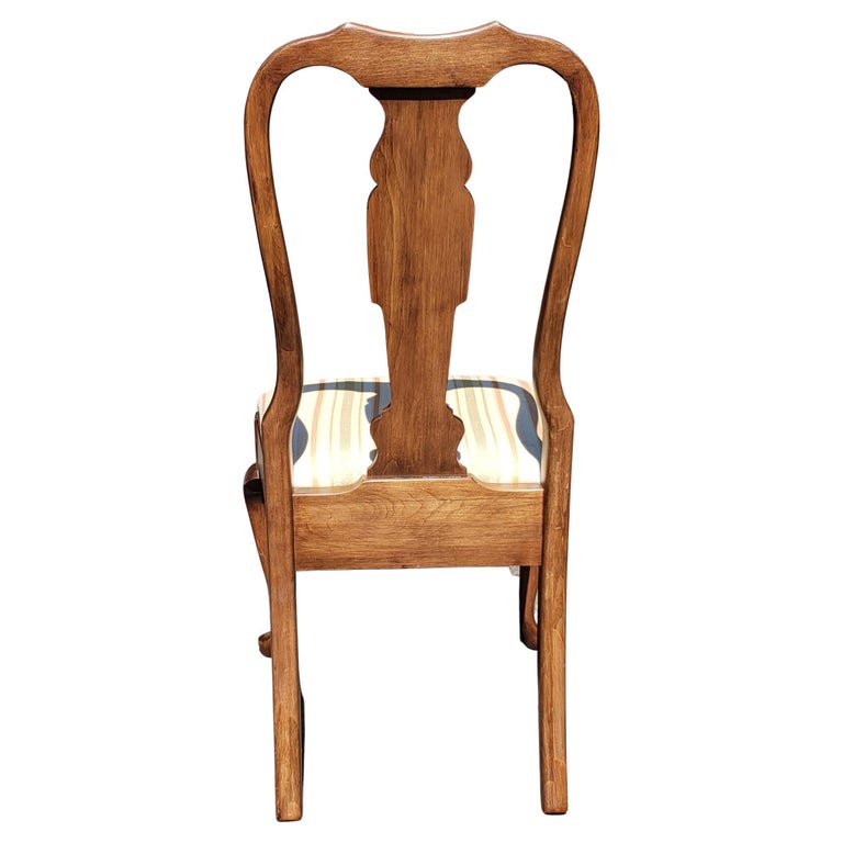 Pair 20th C. Pennsylvania House Cherry Upholstered Seat Queen Anne Side ...