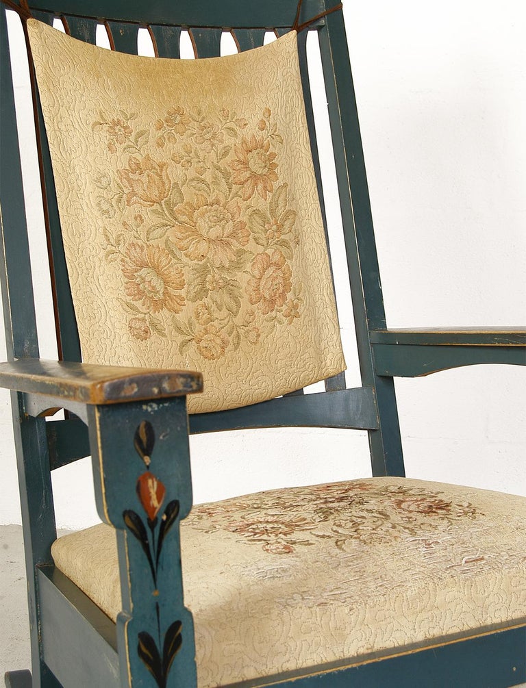 20th Century Swedish Dalarna Folk Art Painted Scandinavian Rocking ...