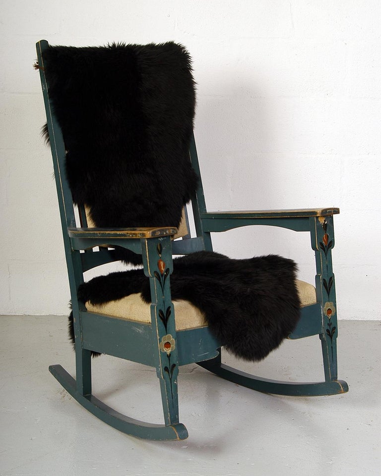 20th Century Swedish Dalarna Folk Art Painted Scandinavian Rocking ...