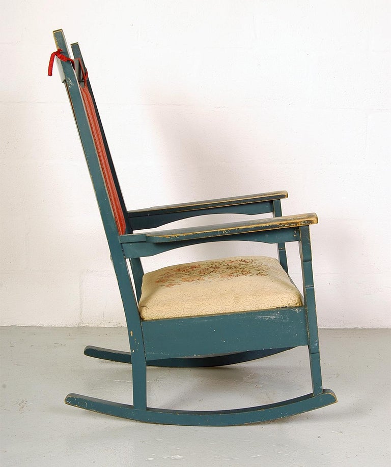20th Century Swedish Dalarna Folk Art Painted Scandinavian Rocking ...